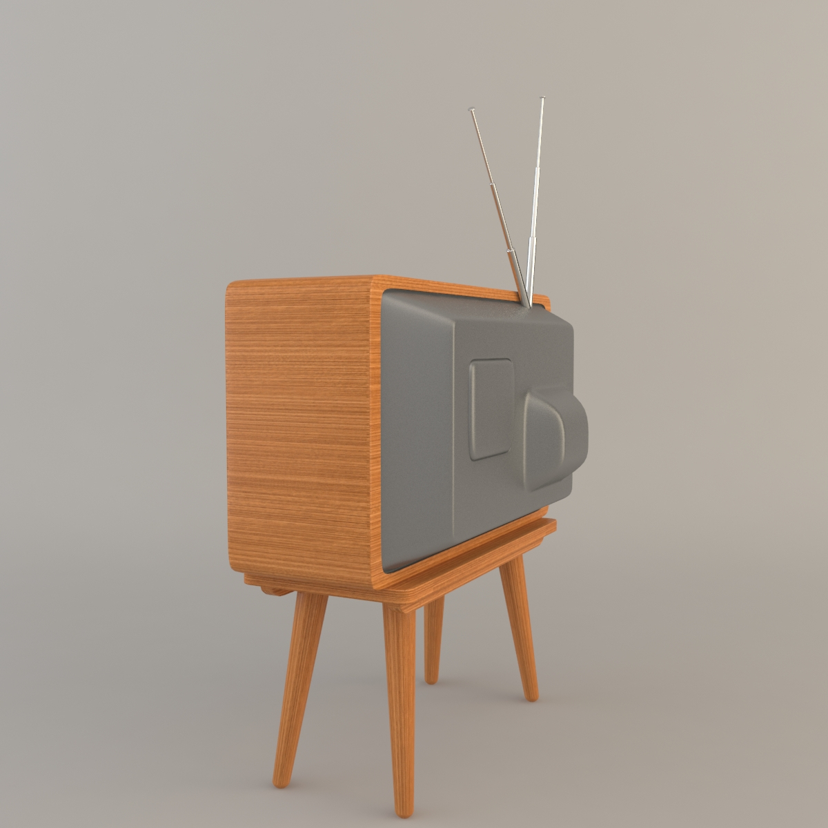 3d retro tv set model