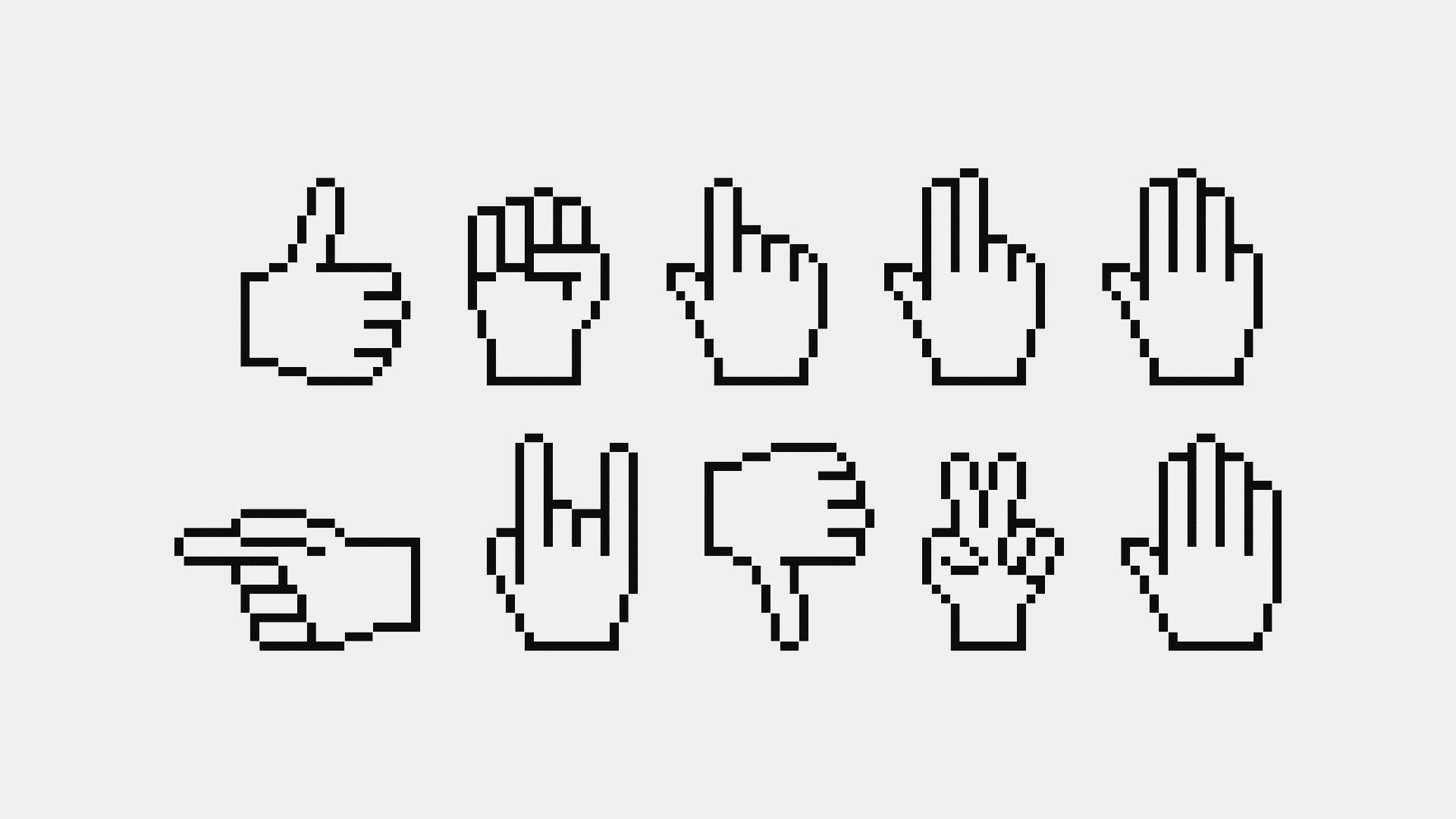 Pixel Hand Icons 3D Model - TurboSquid 2026546