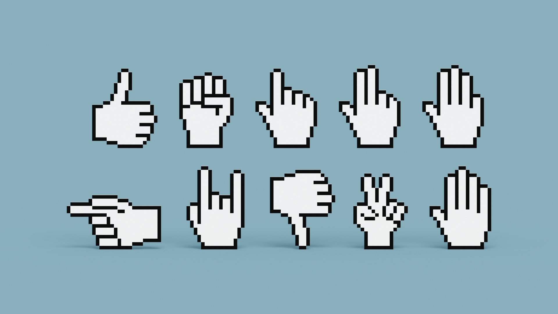 Pixel Hand Icons 3D Model - TurboSquid 2026546