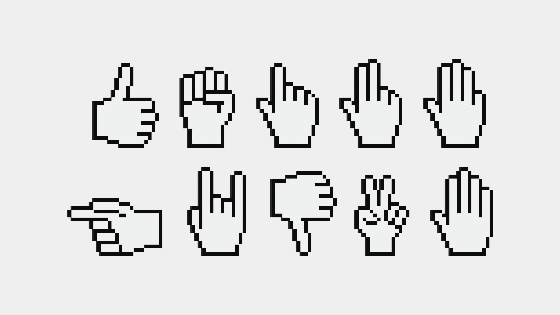 Pixel Hand Icons 3D Model - TurboSquid 2026546