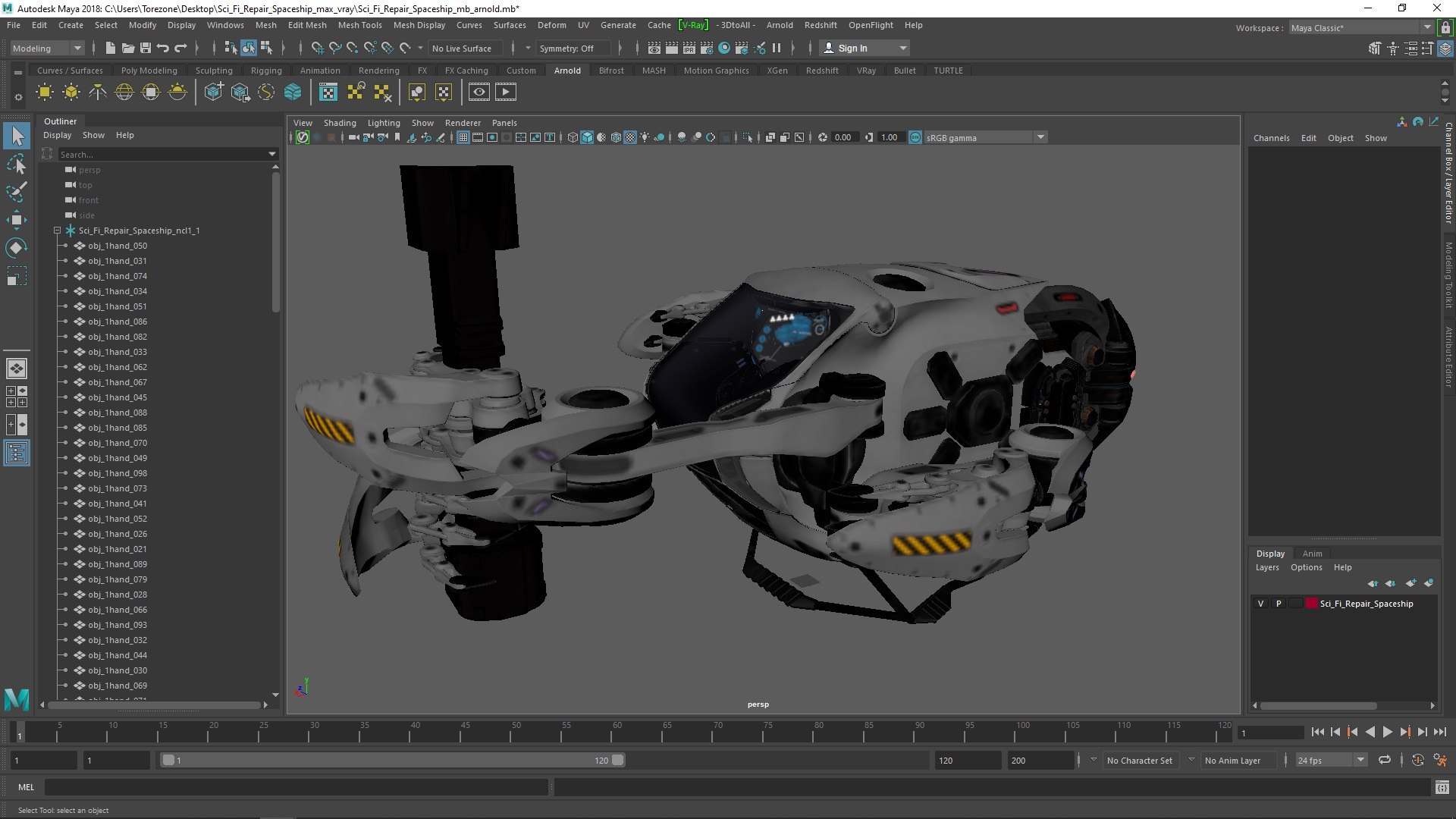 3D Model Sci Fi Repair Spaceship - TurboSquid 2307231