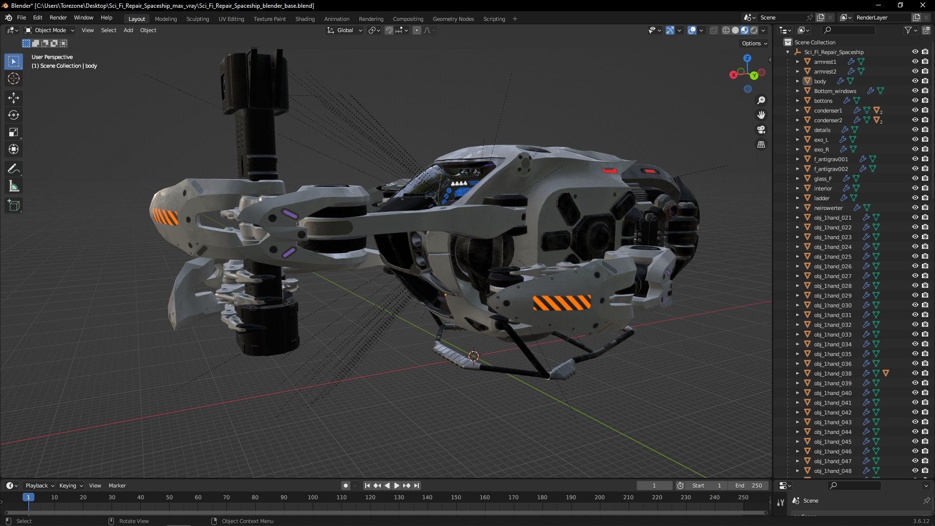 3D Model Sci Fi Repair Spaceship - TurboSquid 2307231