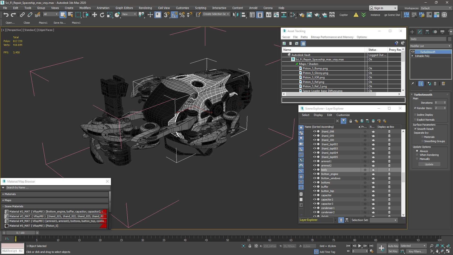 3D Model Sci Fi Repair Spaceship - TurboSquid 2307231