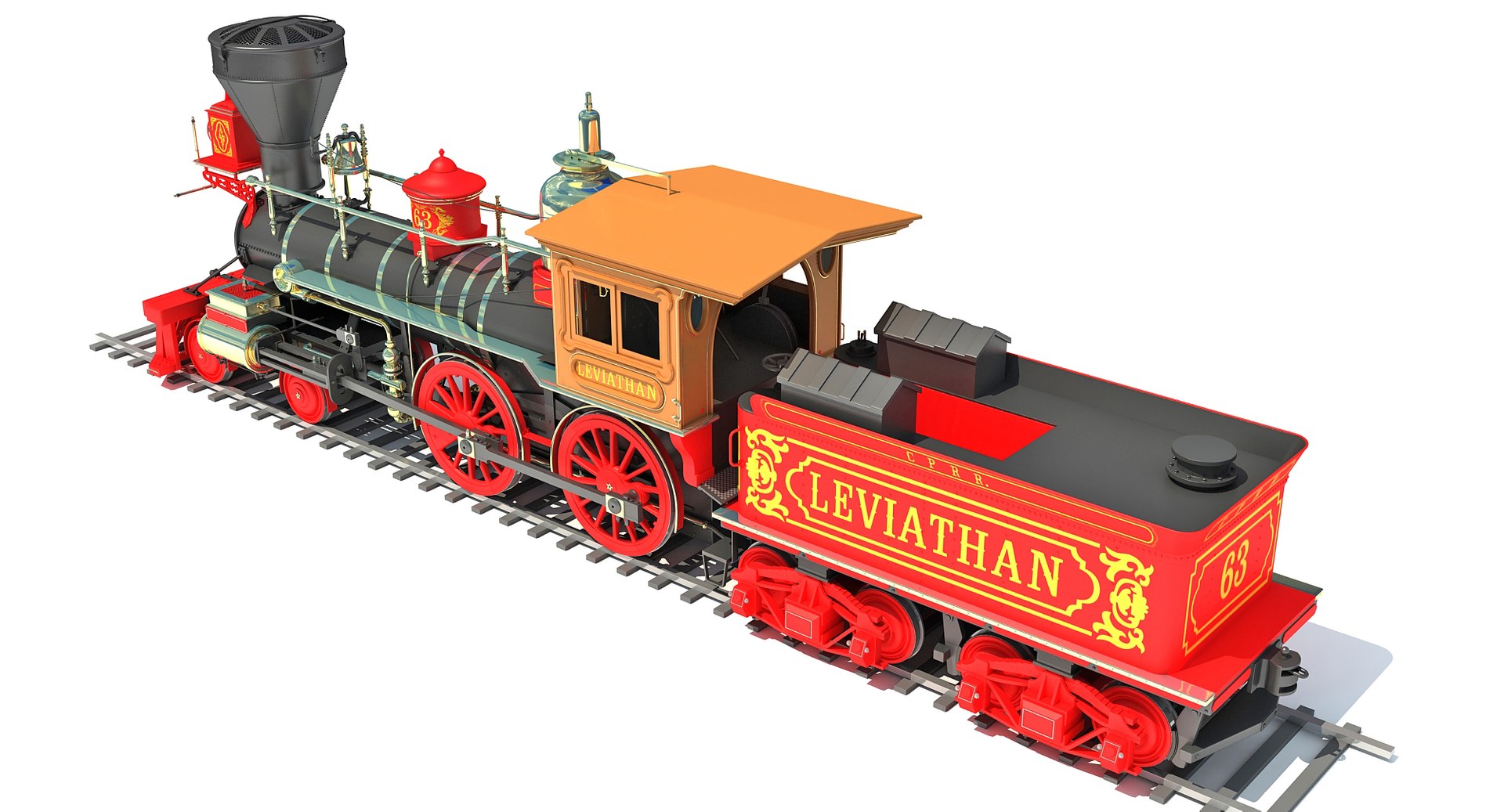 3D Leviathan Steam Locomotive - TurboSquid 1383478