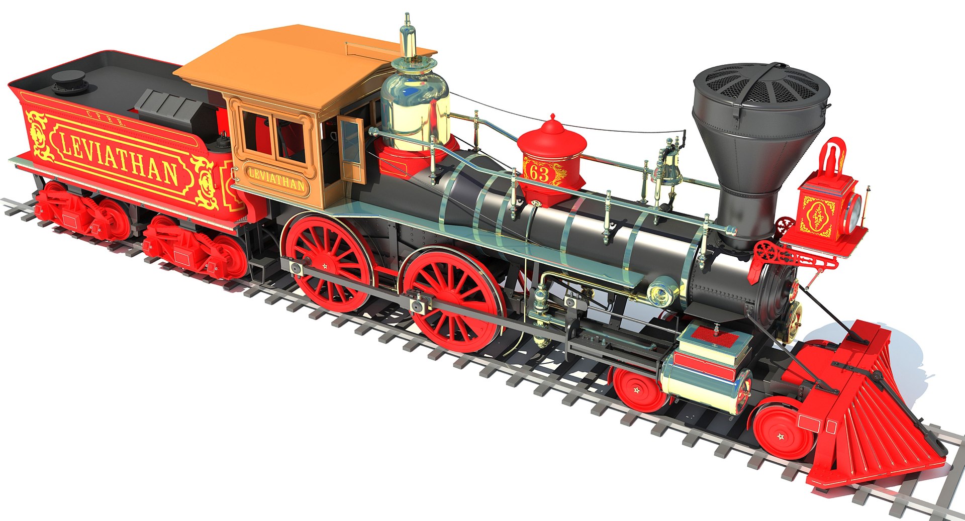 3D Leviathan Steam Locomotive - TurboSquid 1383478