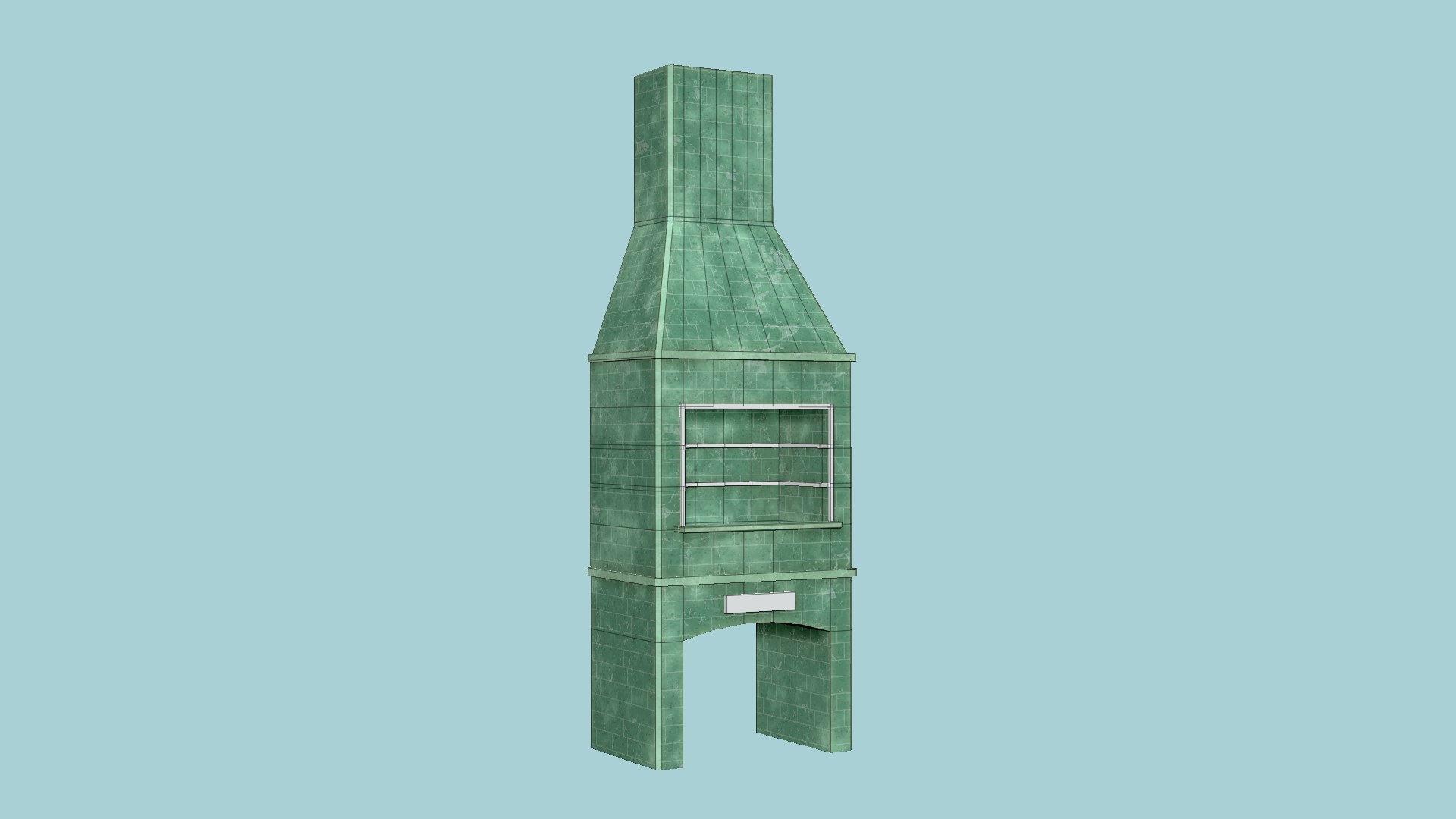 Brazilian Barbecue Grill 01 Jade Brick - Interior Design 3D Model ...