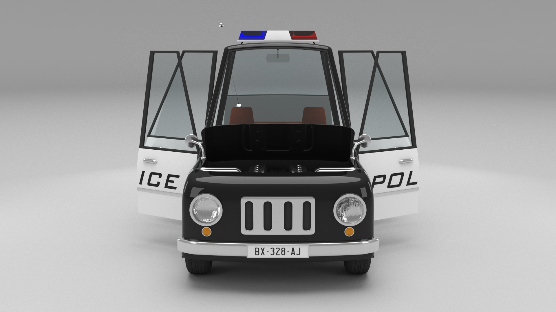 3D High-Quality Cartoon Police Car model - TurboSquid 2080926