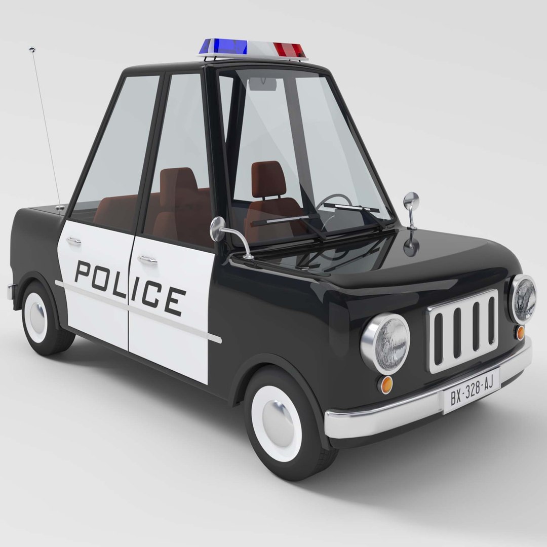 3D High-Quality Cartoon Police Car model - TurboSquid 2080926