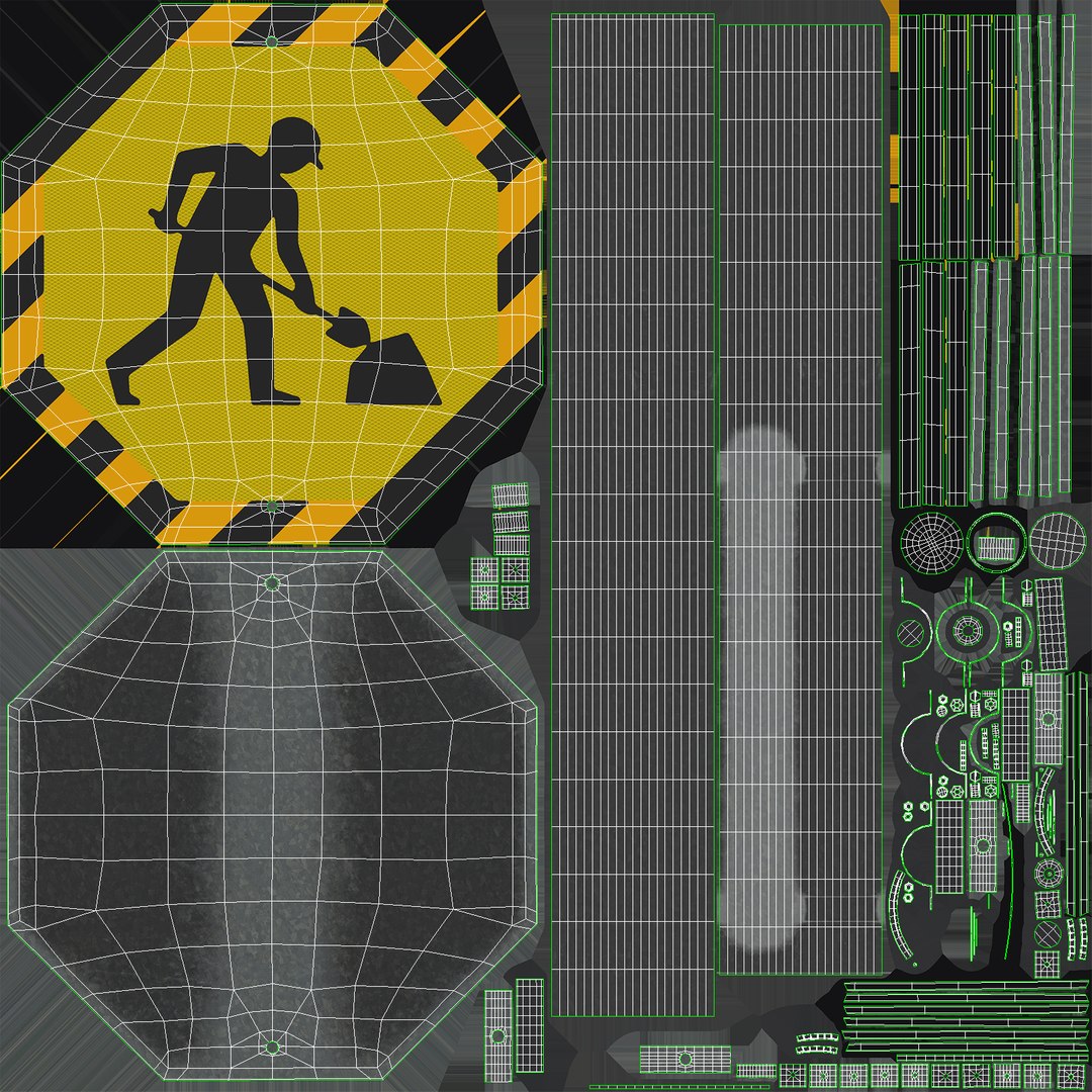 3D Construction Sign 04 - TurboSquid 1390985