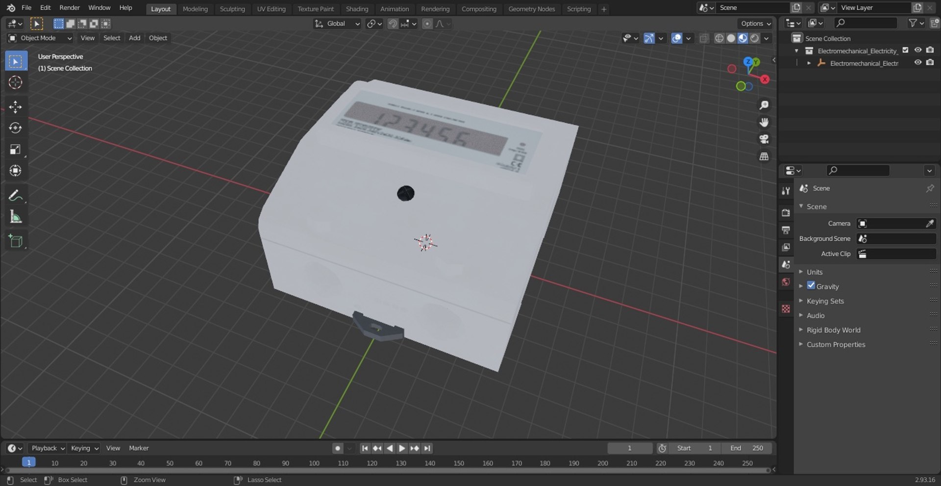 3D Electromechanical Electricity Meter Model - TurboSquid 2054529