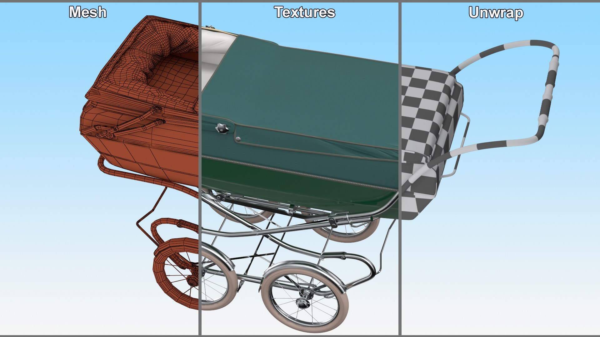 Bilt Rite Vintage Sleeping Stroller With Canopy Folded Model ...