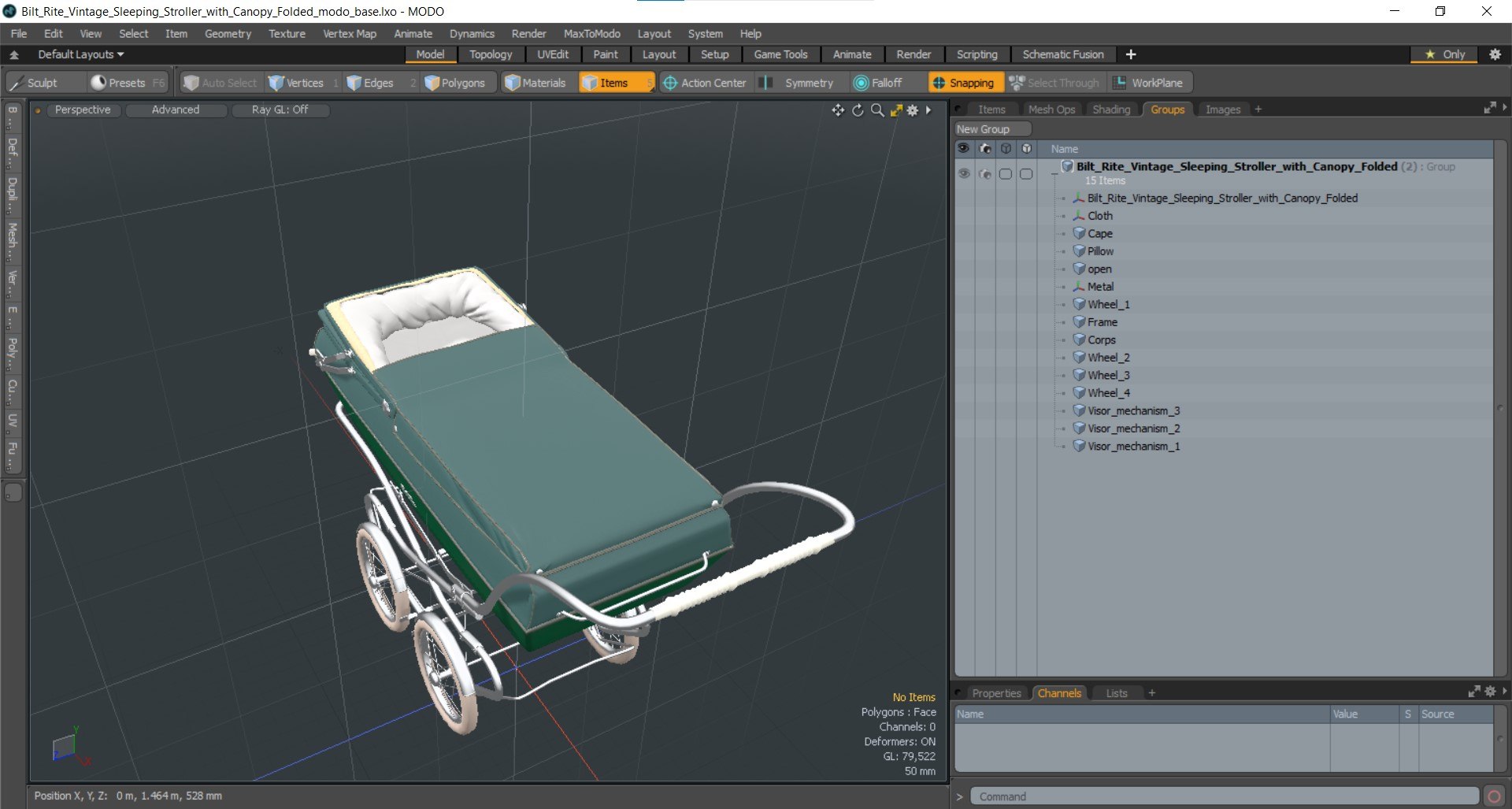 Bilt Rite Vintage Sleeping Stroller With Canopy Folded Model ...