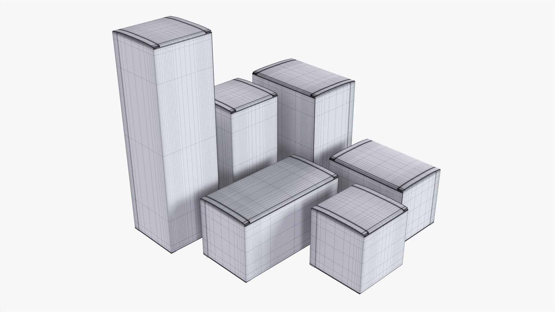 3D Model Paper Boxes Mockup Set 02 - TurboSquid 1842876