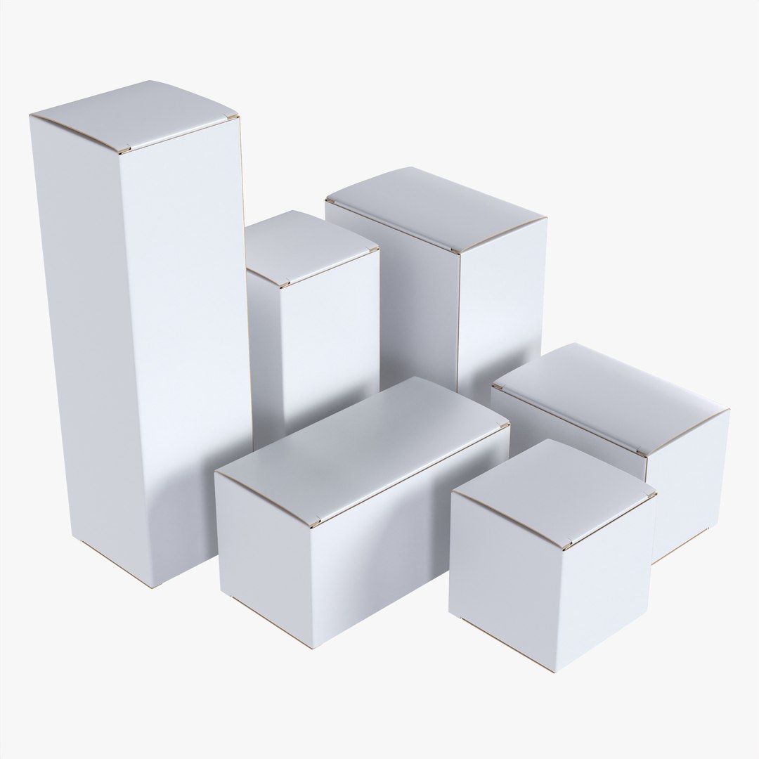 3D Model Paper Boxes Mockup Set 02 - TurboSquid 1842876