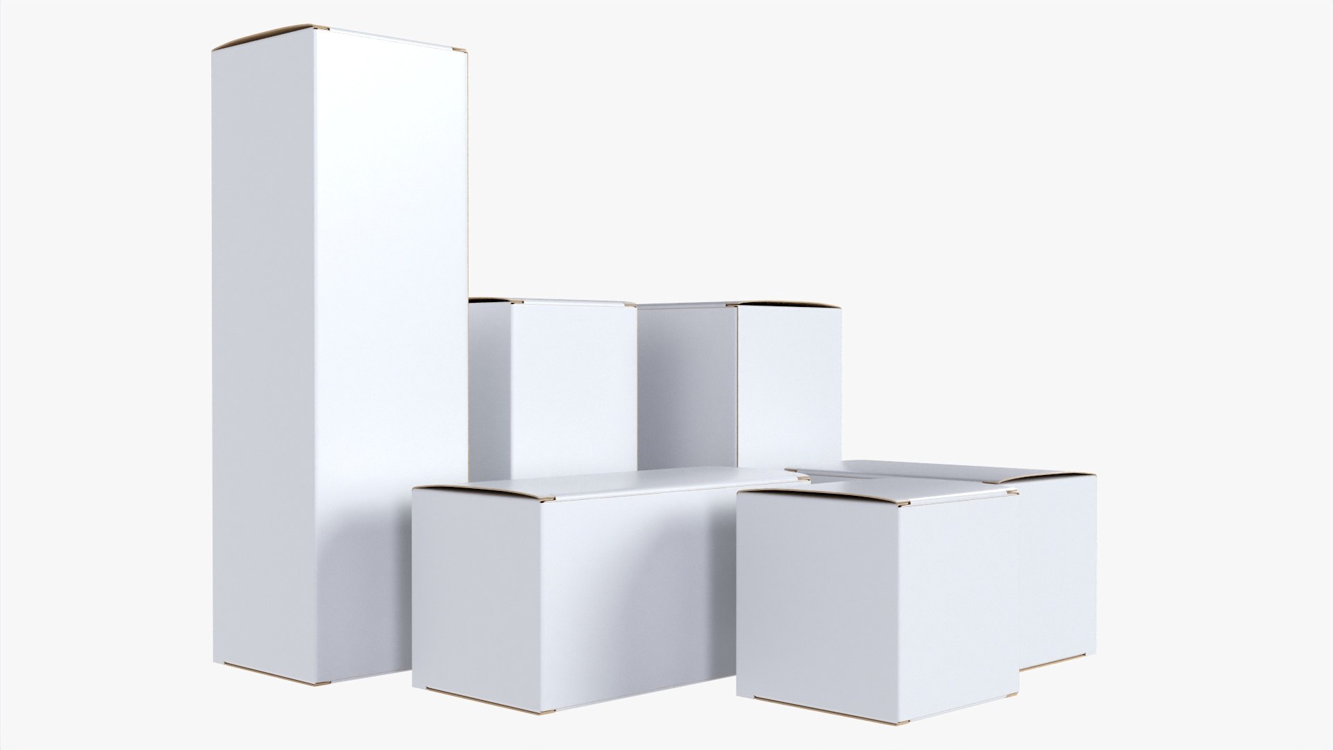 3D Model Paper Boxes Mockup Set 02 - TurboSquid 1842876
