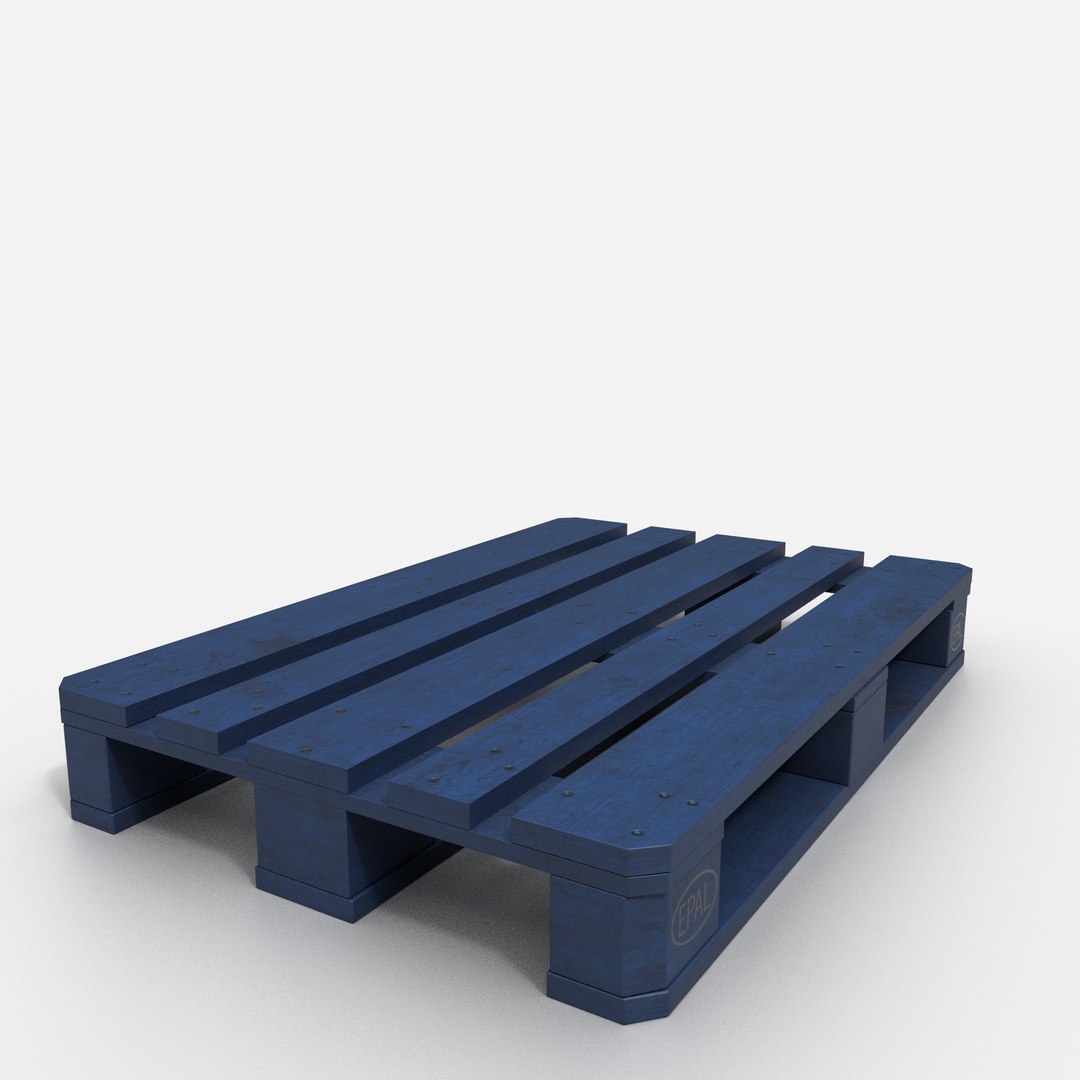 3D Model Blue Wooden Pallet - TurboSquid 2421324