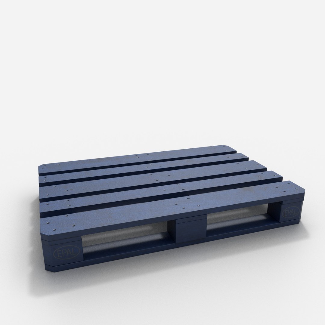 3D Model Blue Wooden Pallet - TurboSquid 2421324