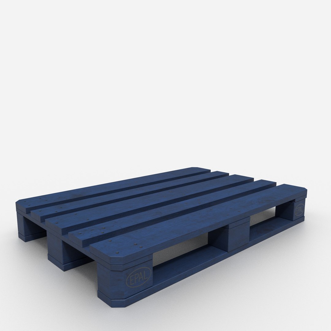 3D Model Blue Wooden Pallet - TurboSquid 2421324
