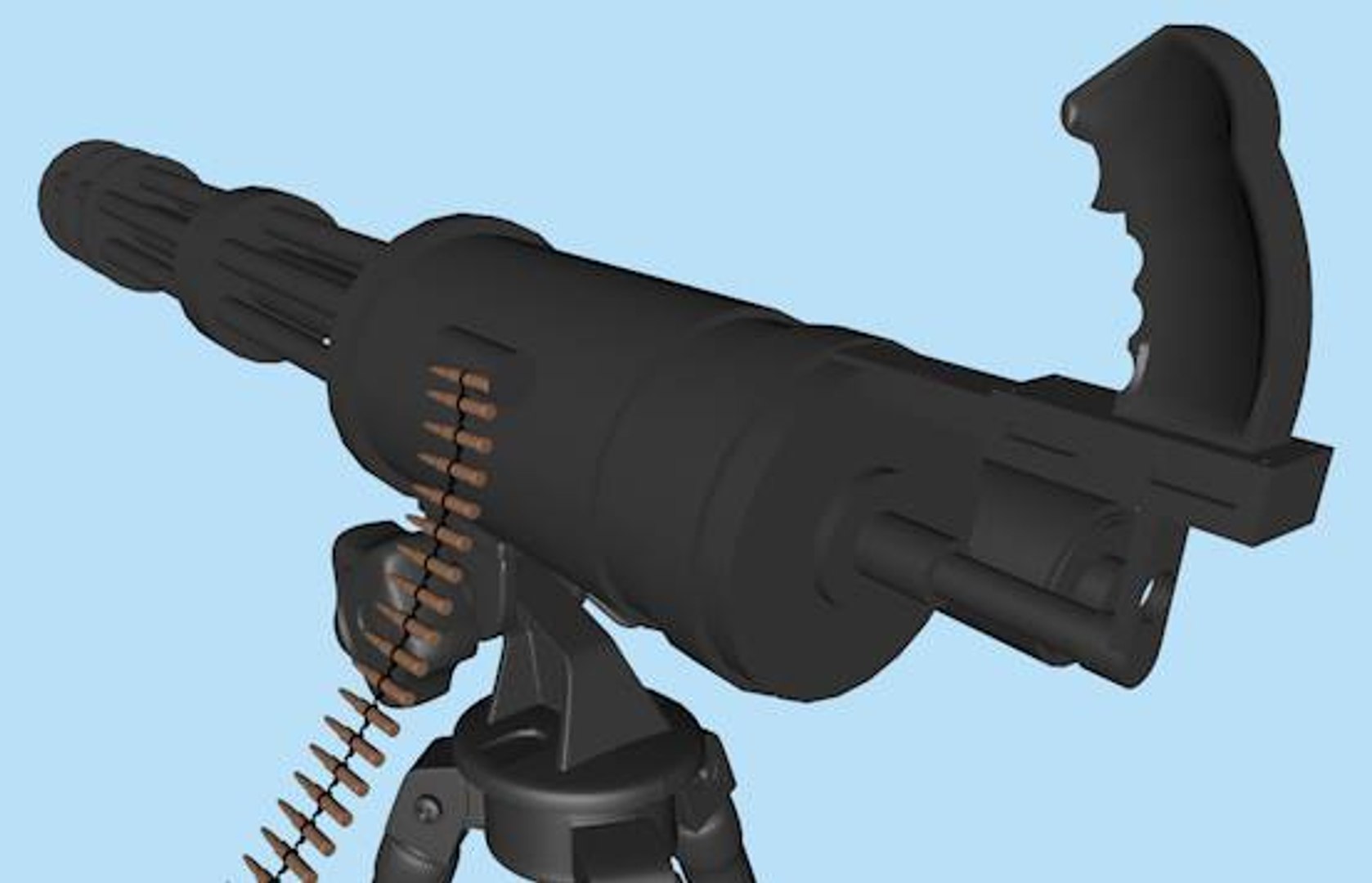 Minigun Chain Gun Bullet 3d 3ds