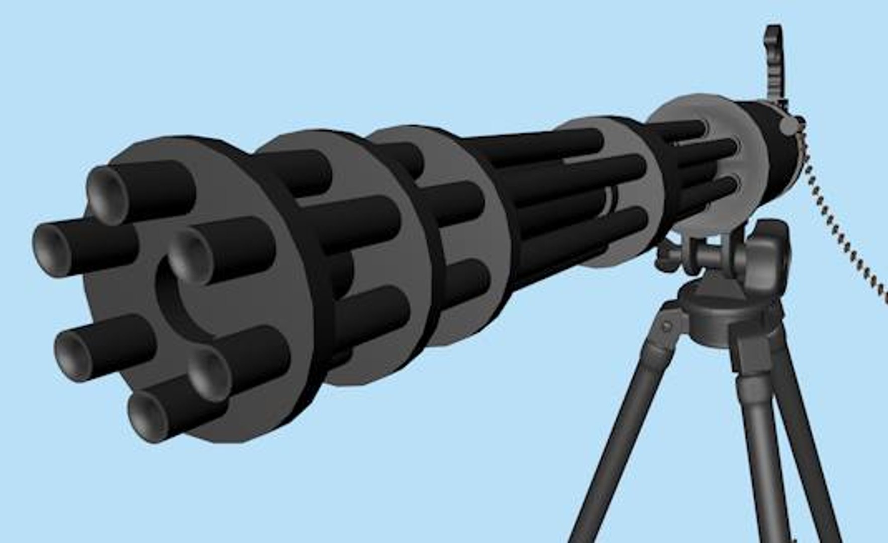 Minigun Chain Gun Bullet 3d 3ds