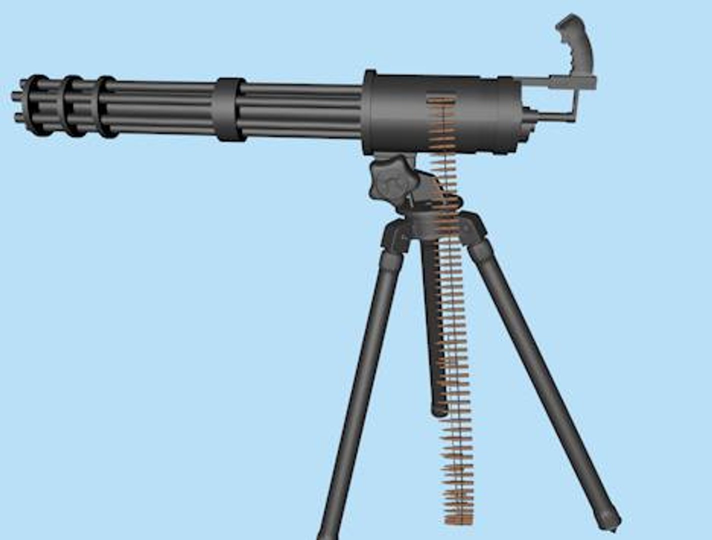 Minigun Chain Gun Bullet 3d 3ds