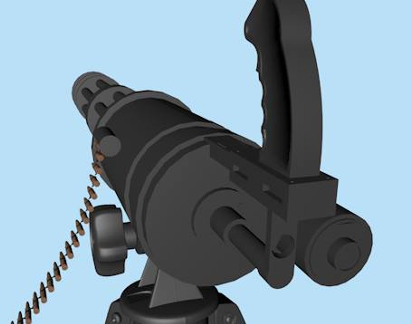 Minigun Chain Gun Bullet 3d 3ds