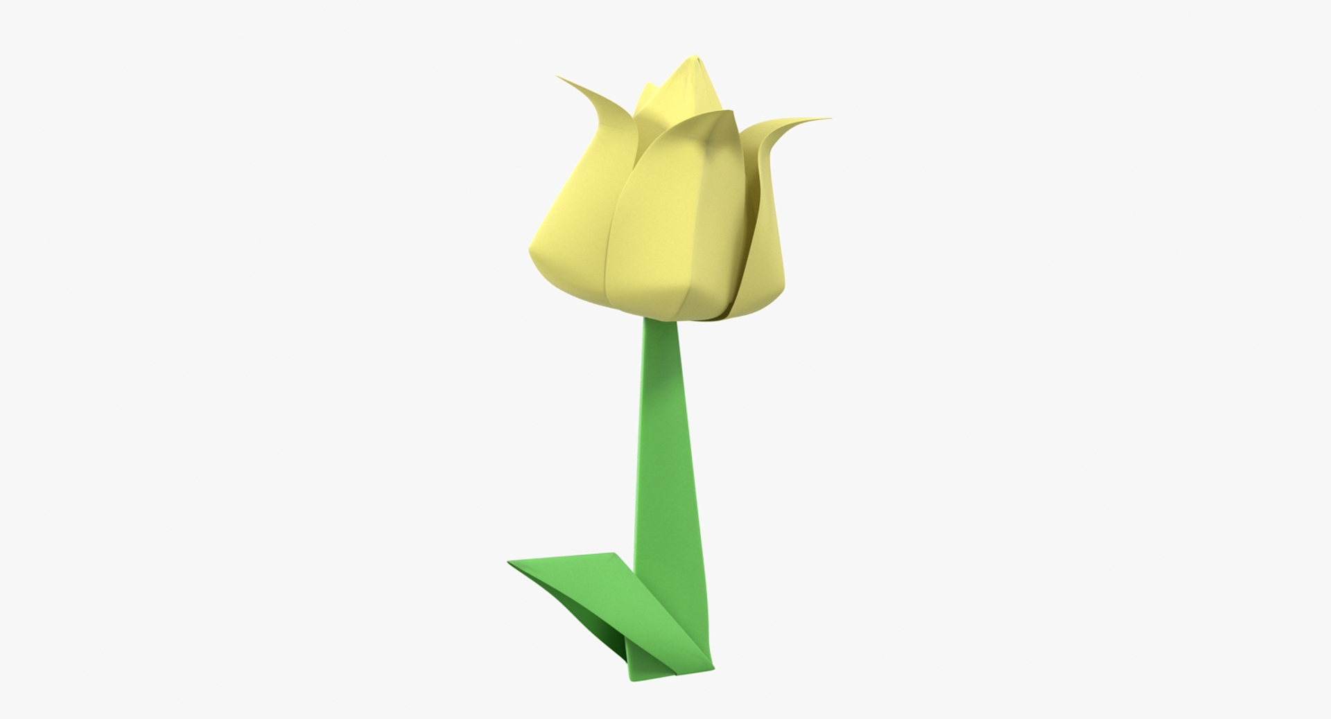 Origami Flower Yellow Tulip 3D - TurboSquid 1328530