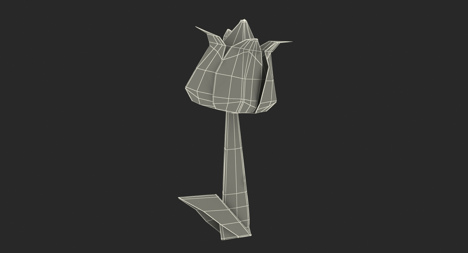 Origami Flower Yellow Tulip 3D - TurboSquid 1328530