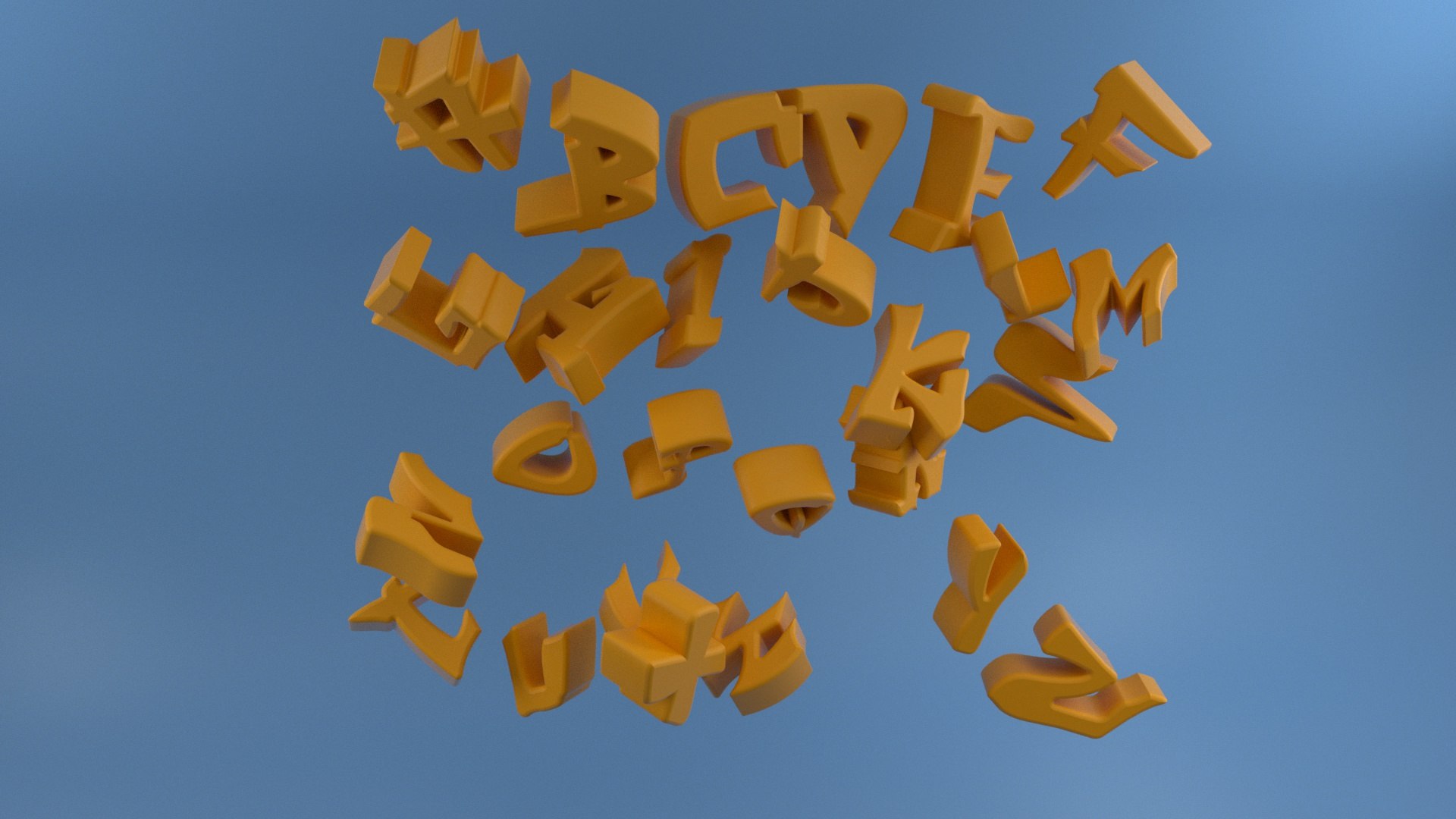 3D Graffity Letters Alphabet Model - TurboSquid 1566990