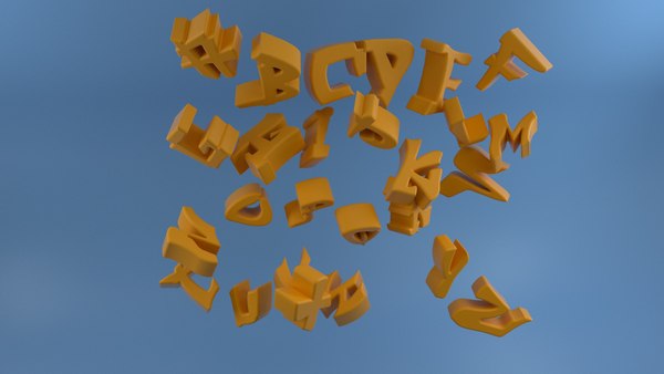 modelo 3d Letras del alfabeto de graffiti - TurboSquid 1566990