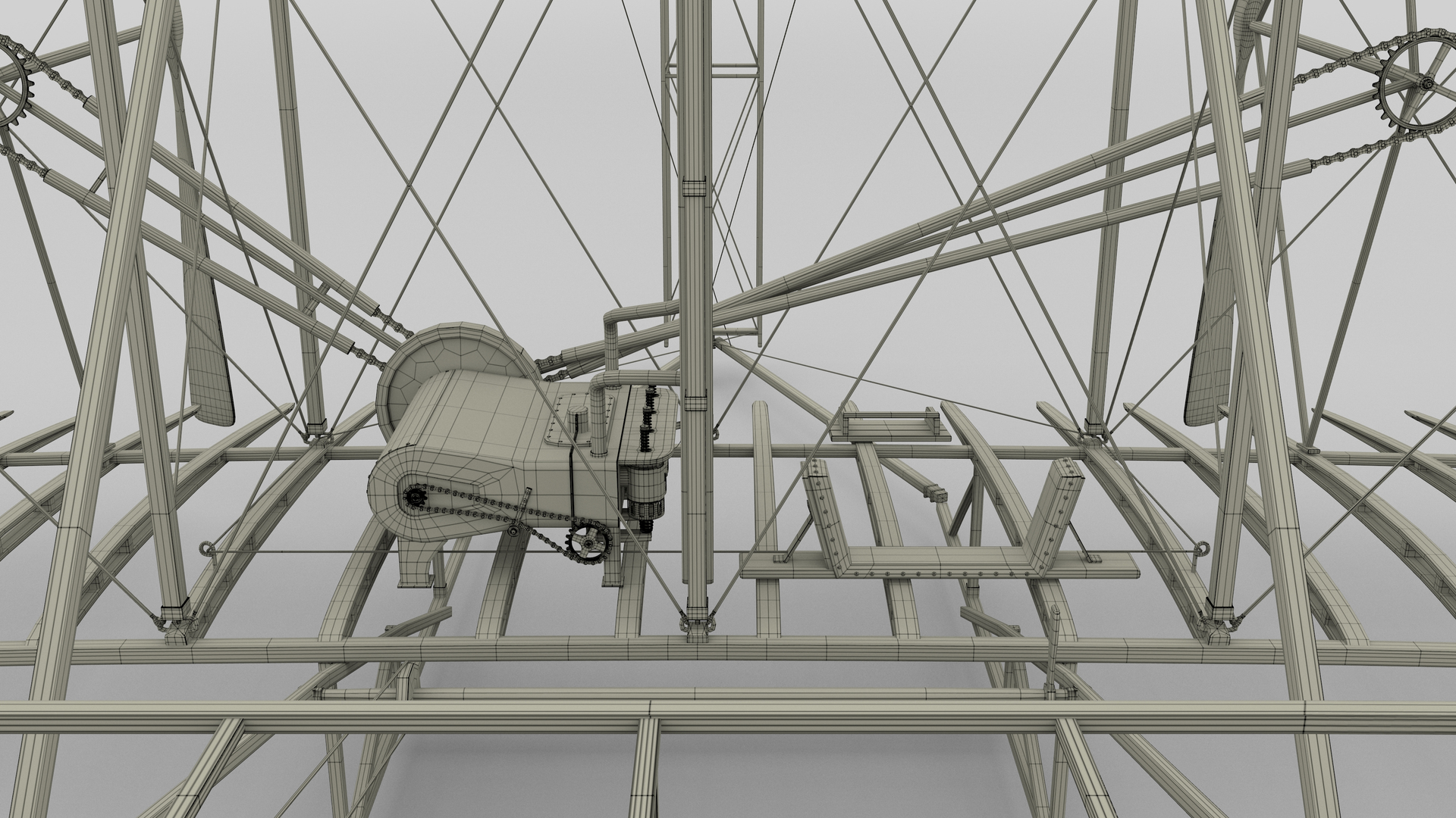 rigged 1903 wright flyer 3d obj