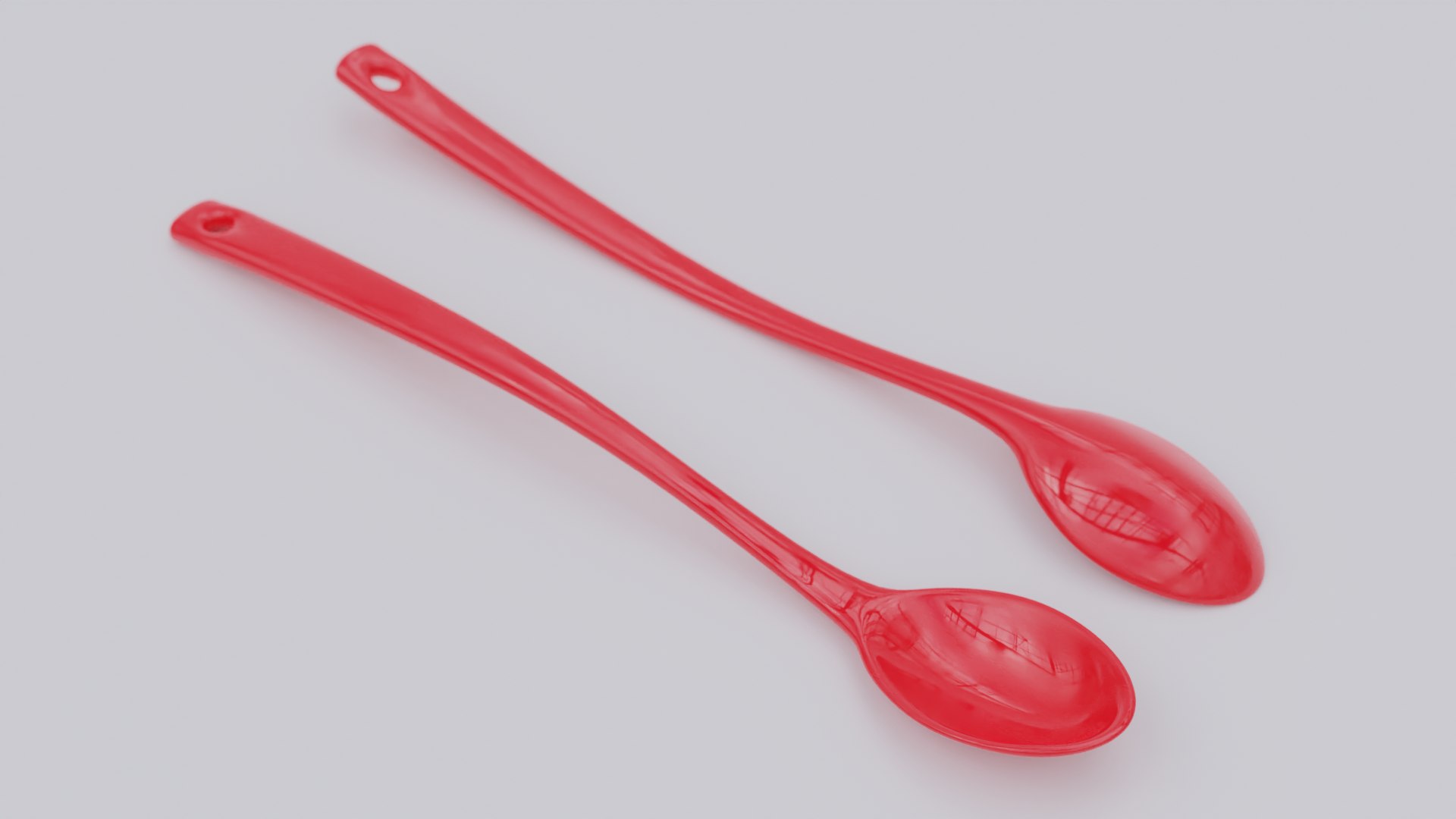 3D Red Plastic Stirring Spoon Model - TurboSquid 1948427