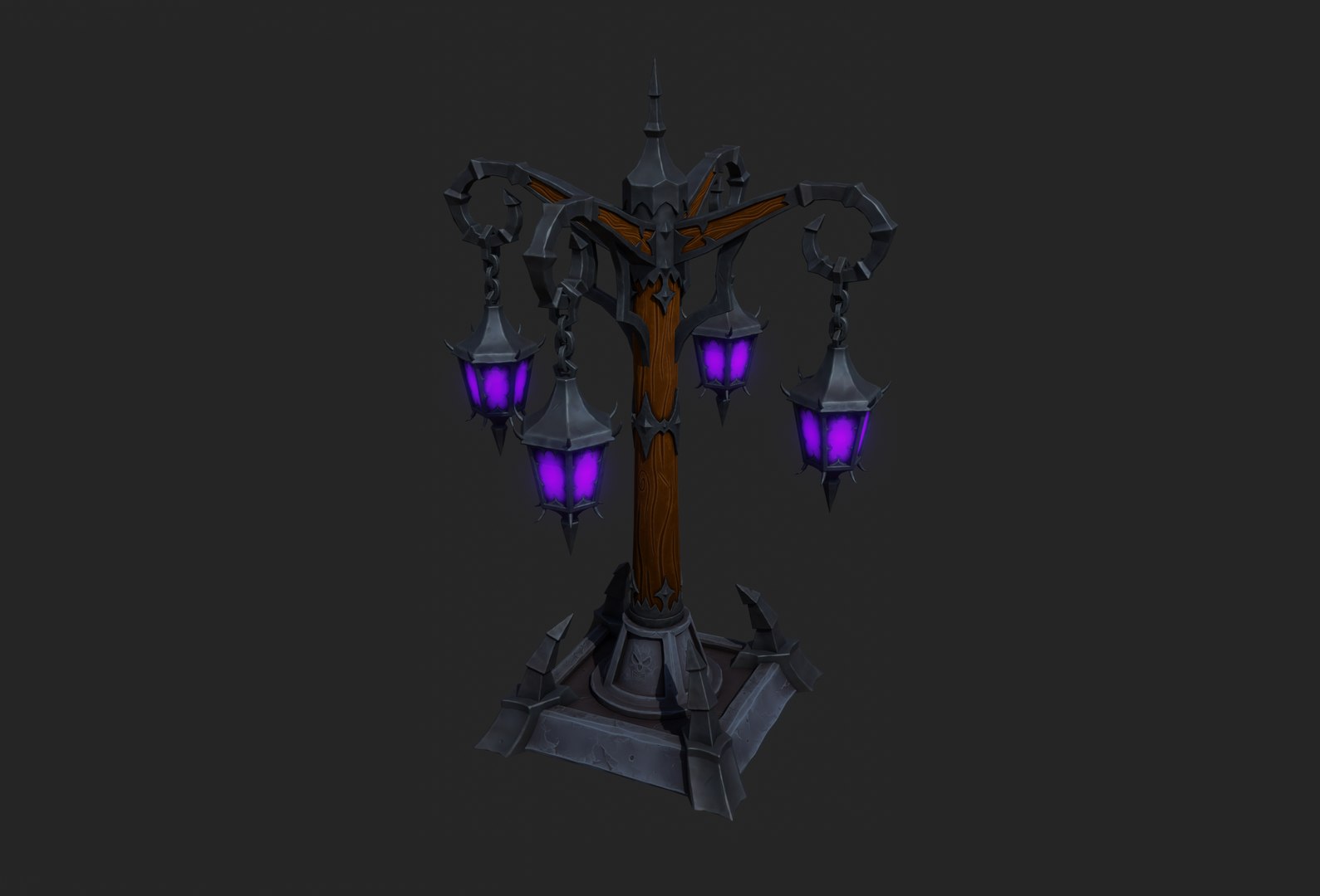 Stylized Lamp Post With 5 Lights 3D - TurboSquid 2090589