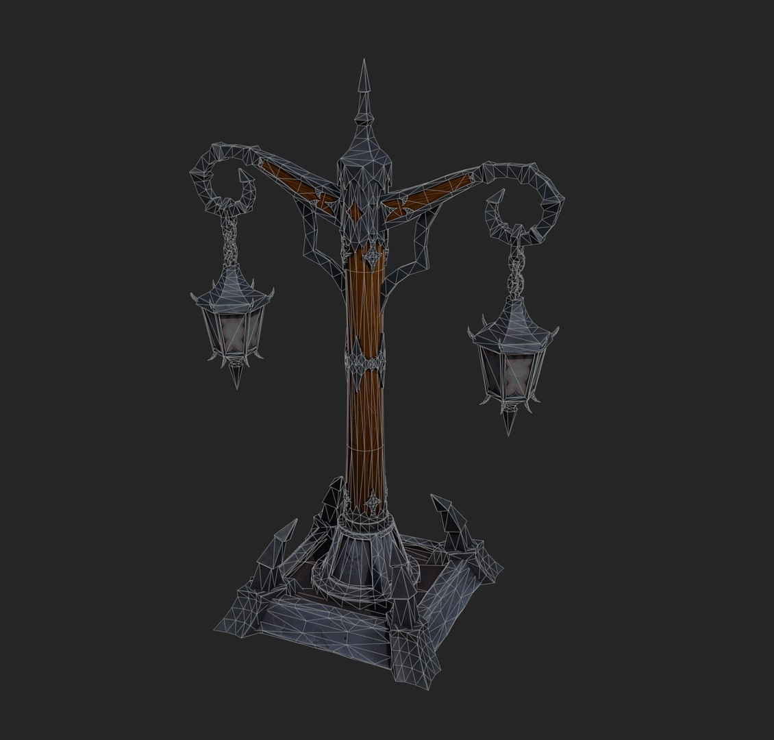 Stylized Lamp Post With 5 Lights 3D - TurboSquid 2090589