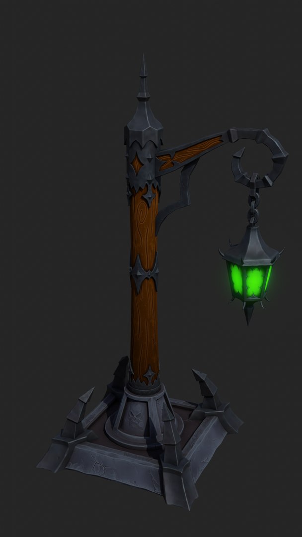 Stylized Lamp Post With 5 Lights 3D - TurboSquid 2090589