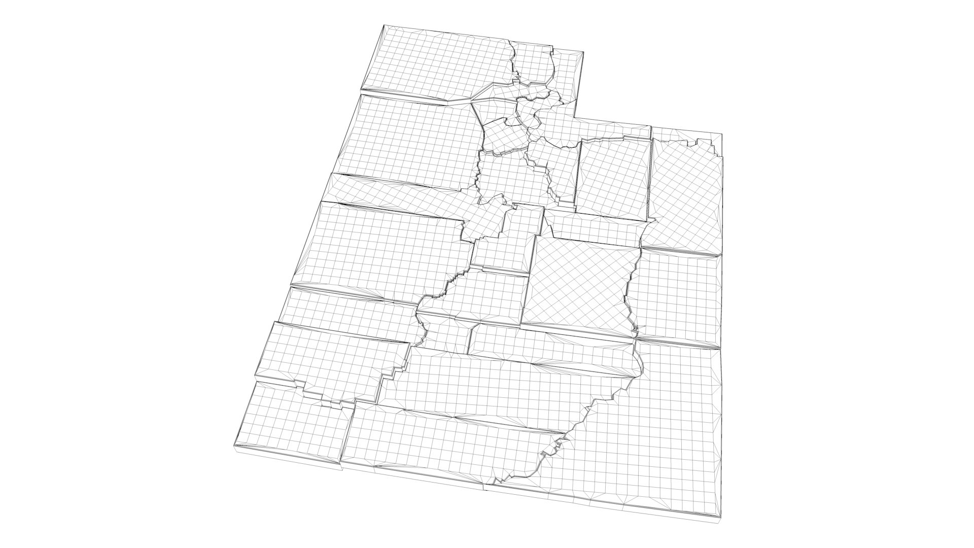 Utah Counties - Map Of United States Of America USA 3D Model ...