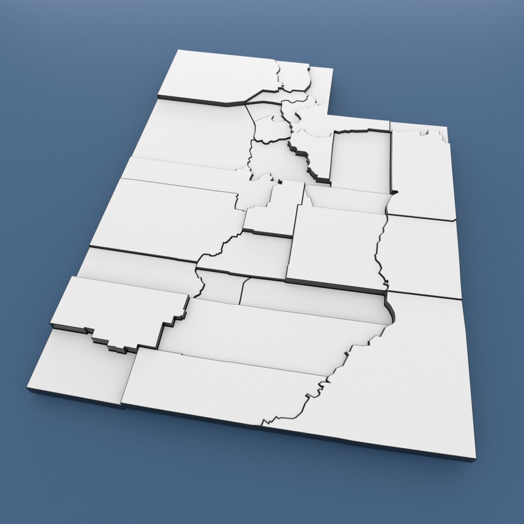 Utah Counties - Map Of United States Of America USA 3D Model ...