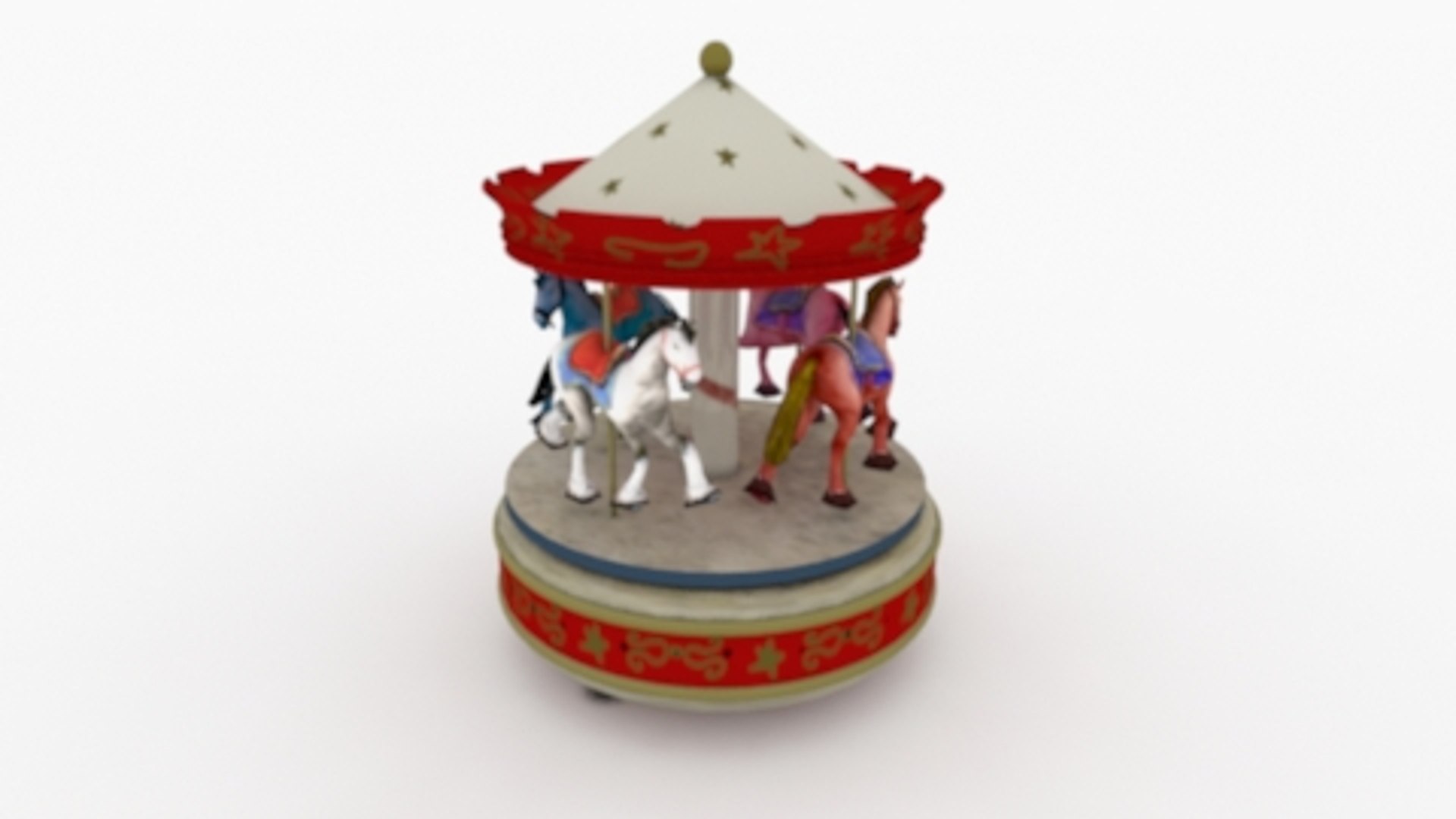 3d old carousel toy model