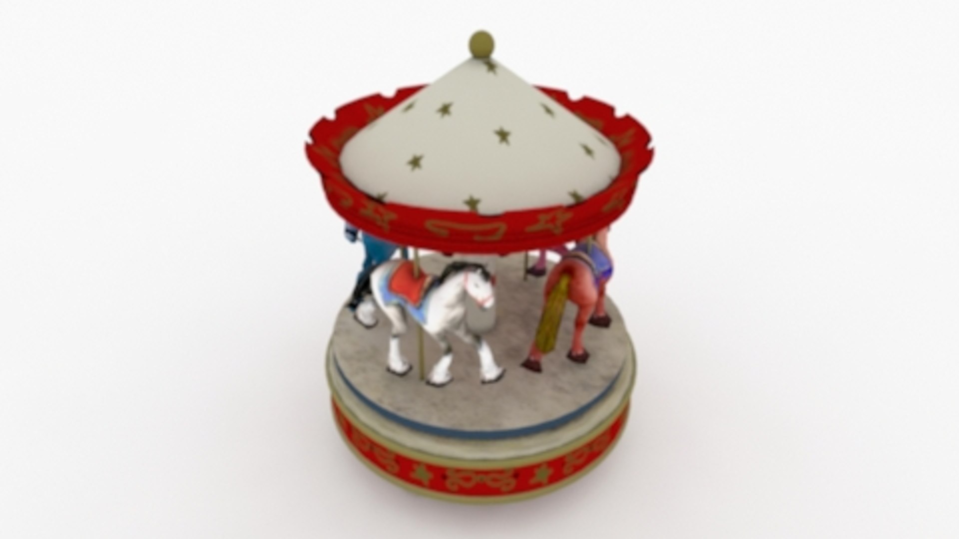 3d old carousel toy model