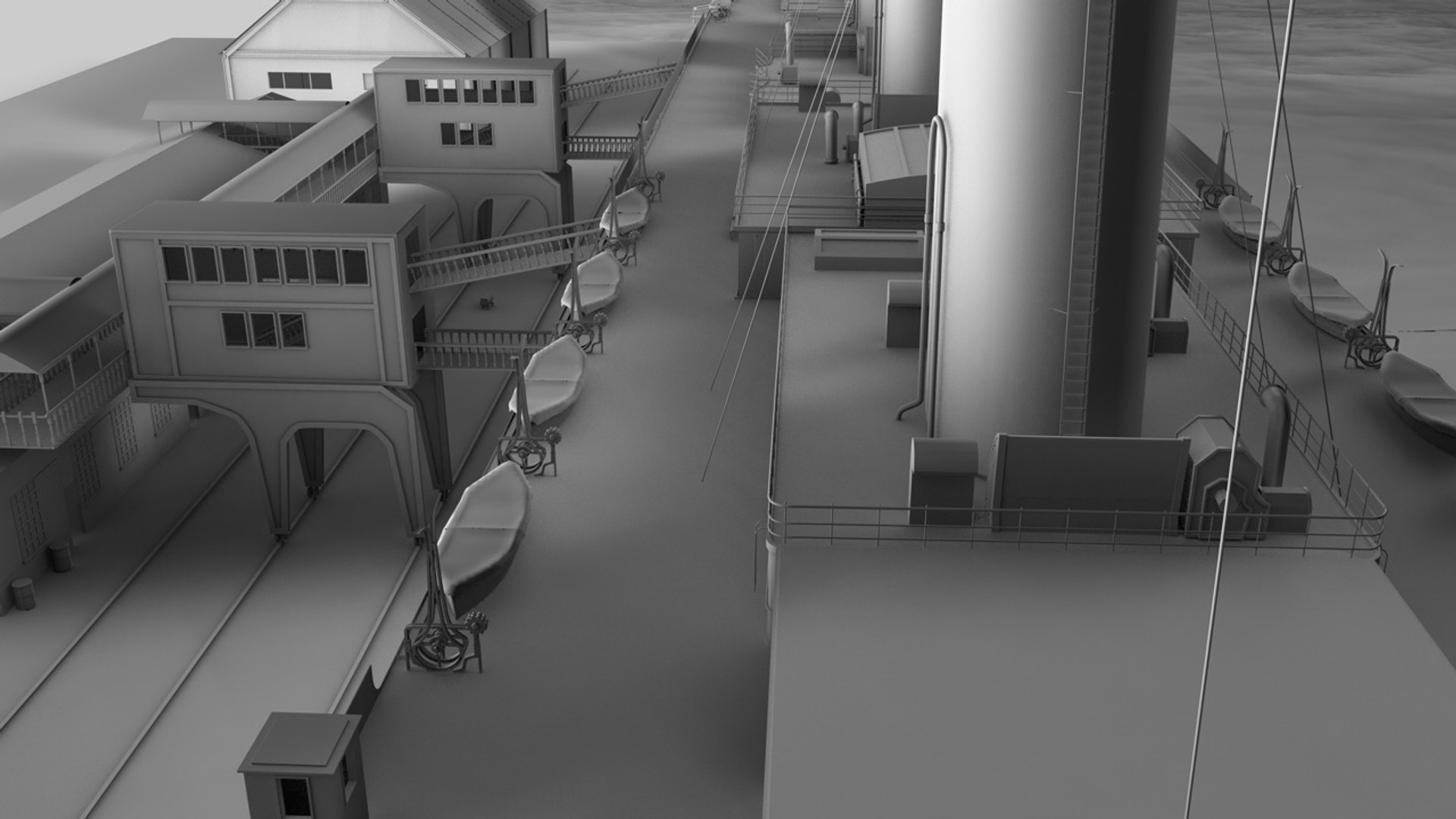 Titanic Port Scene C4d