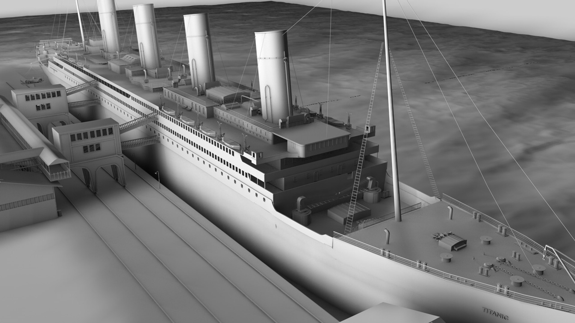 Titanic Port Scene C4d