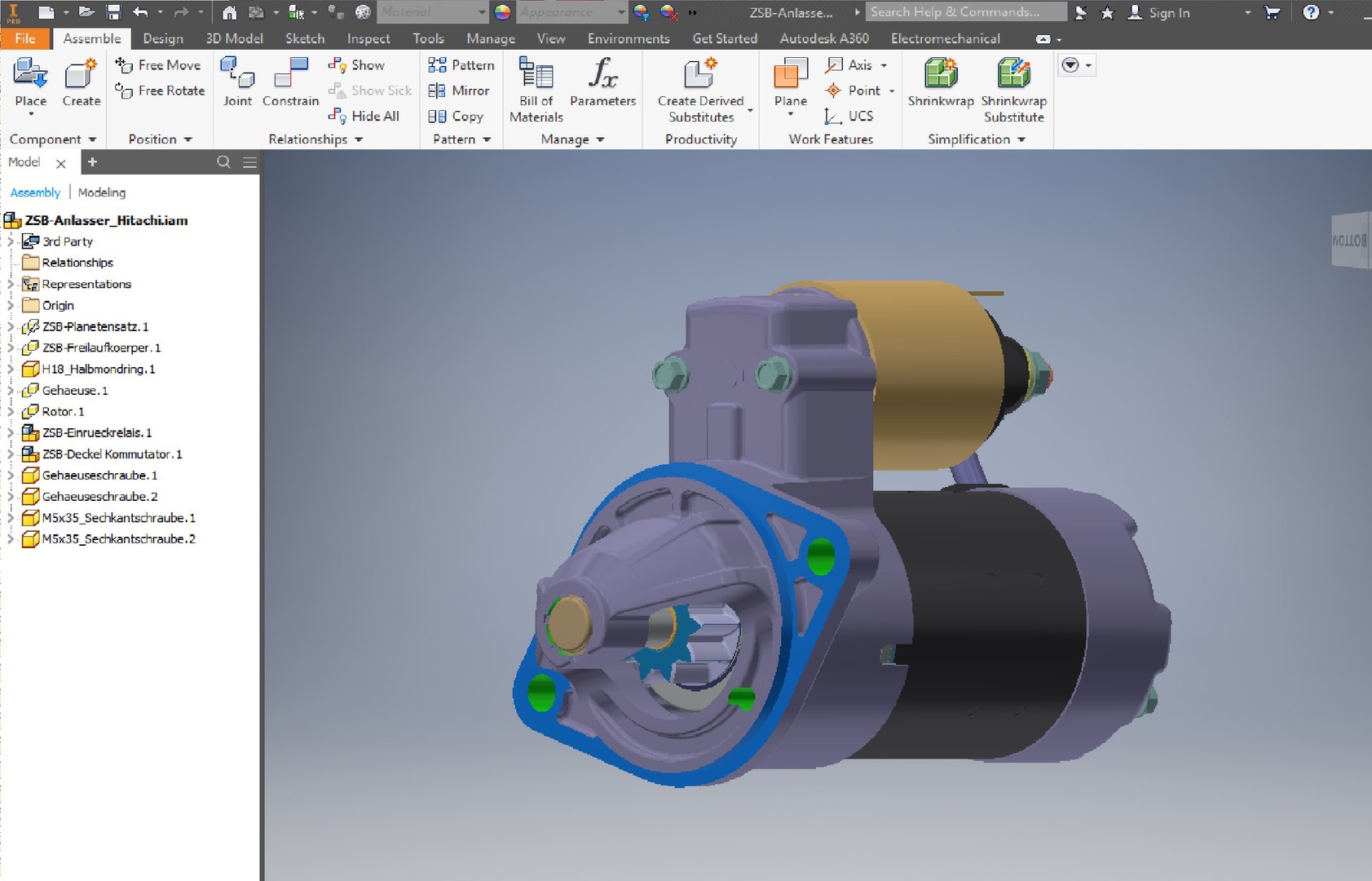 3D Hitachi-starter-for-vehicles - TurboSquid 1852293