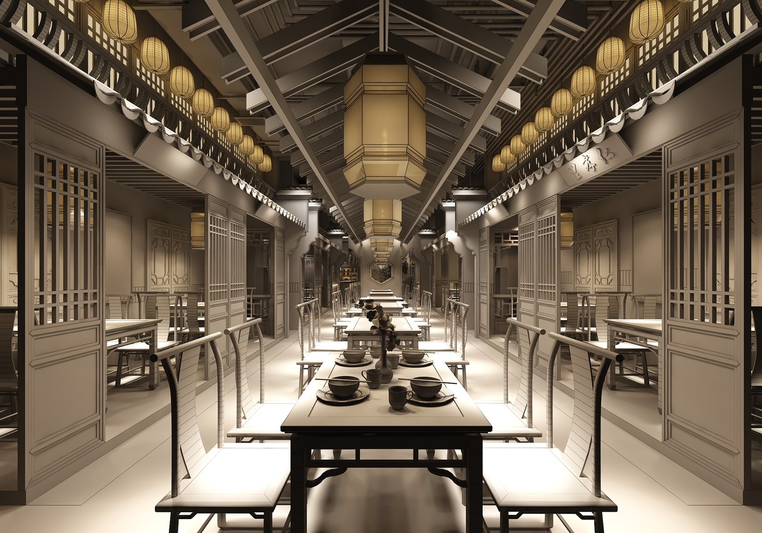 3D Chinese Restaurant Model - TurboSquid 2116130