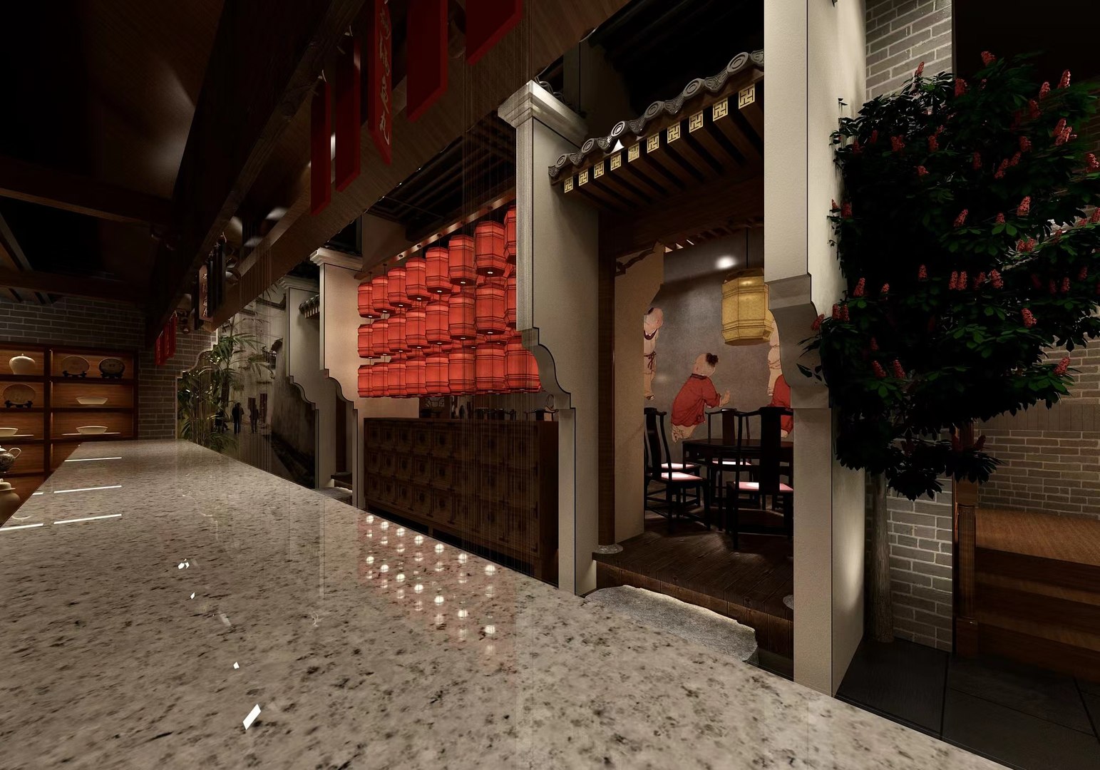 3D Chinese Restaurant Model - TurboSquid 2116130