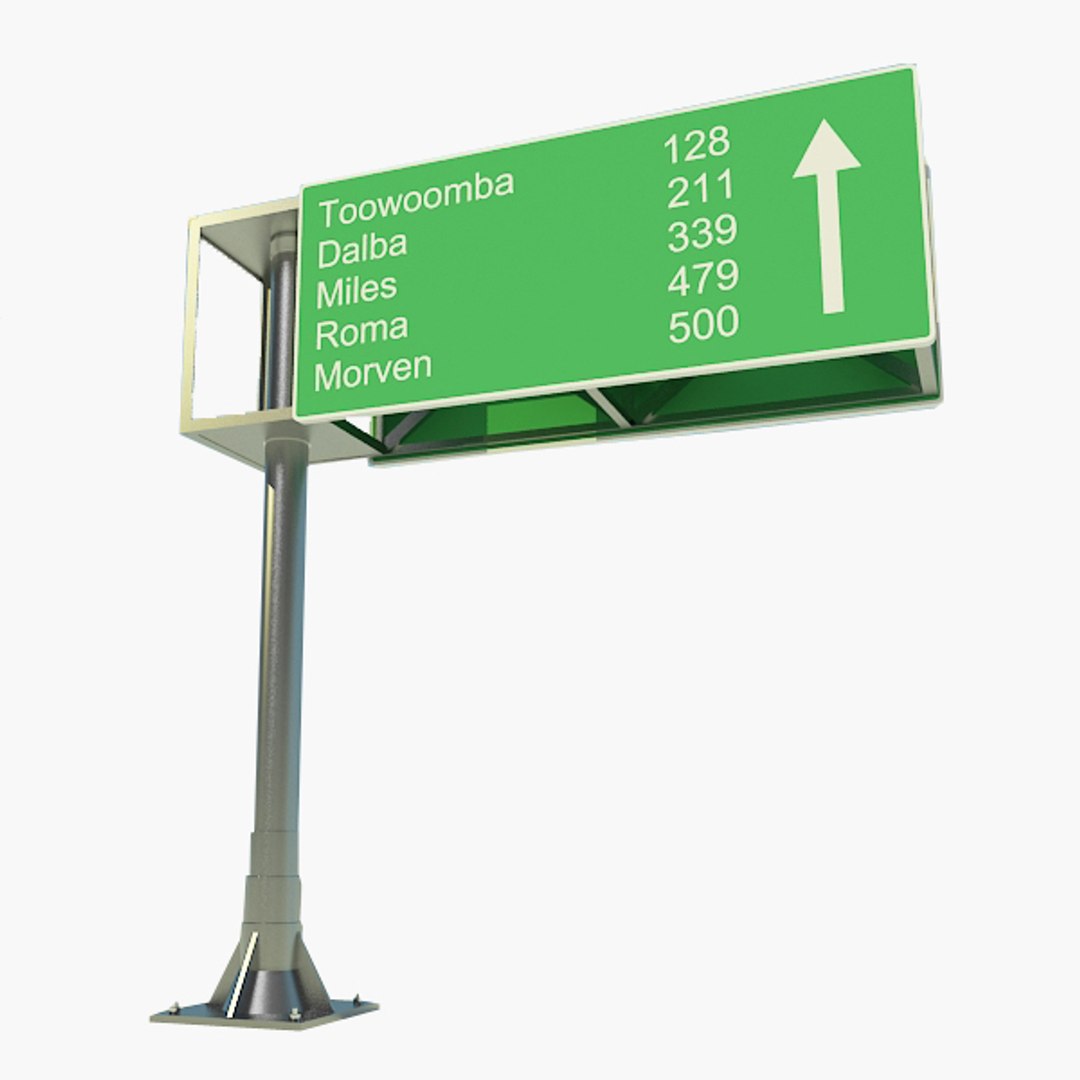 3d model highway signs