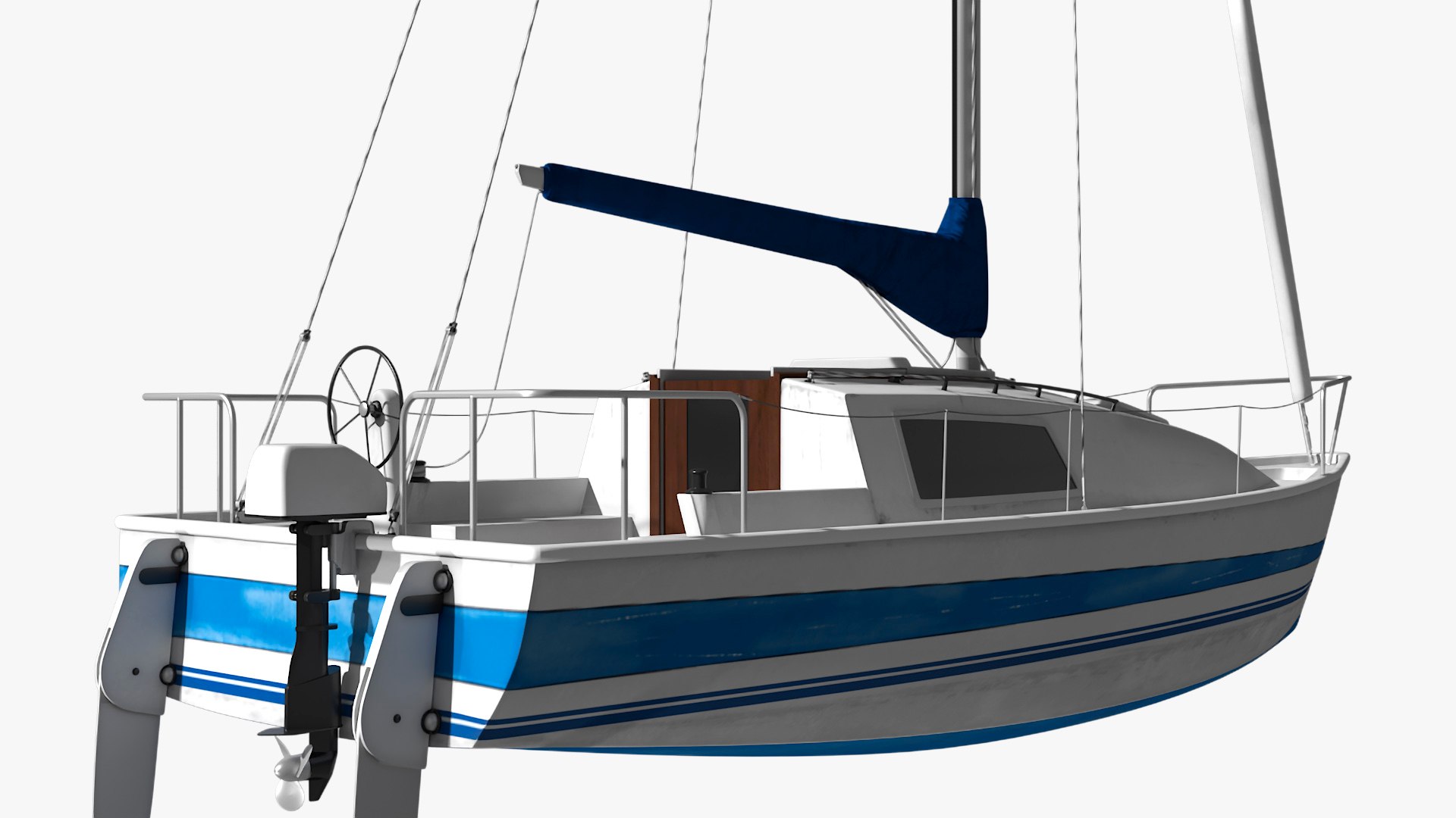 Yacht With Sails Down 3D Model - TurboSquid 2315631