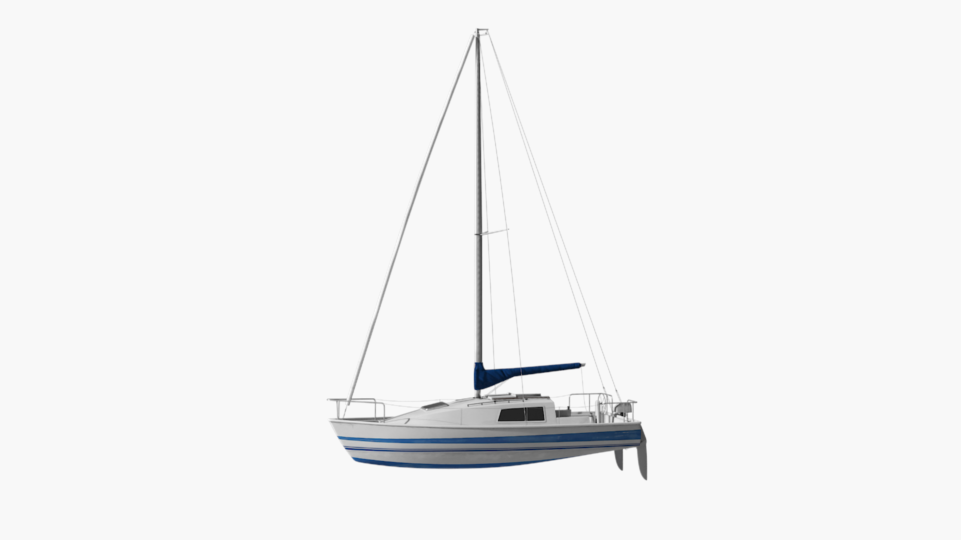 Yacht With Sails Down 3D Model - TurboSquid 2315631