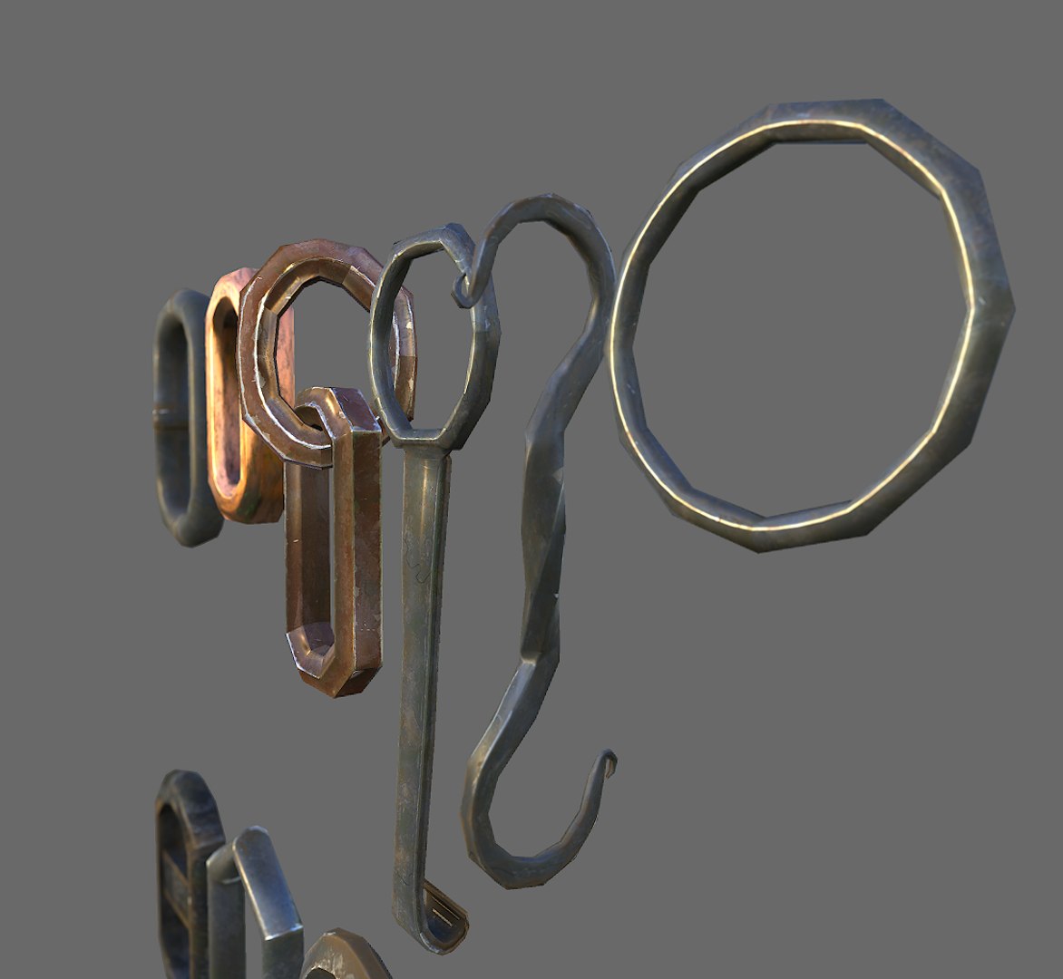 3d Set 10 Chains Ready Model