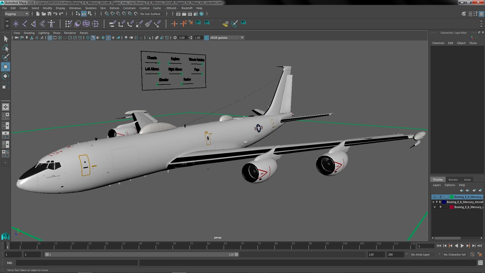 3D Boeing E-6 Mercury Aircraft Rigged for Maya - TurboSquid 2095425