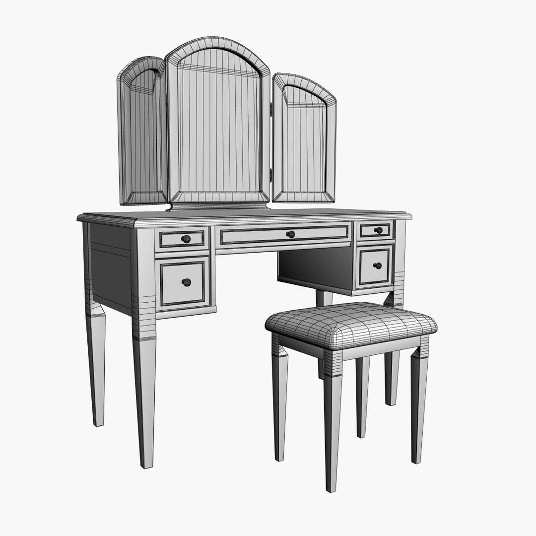 C4d Antique Vanity Set